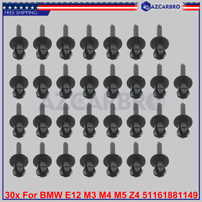 30x For BMW 5mm New Plastic Rivet Clips For Trims, Wheel Arch Liner ...