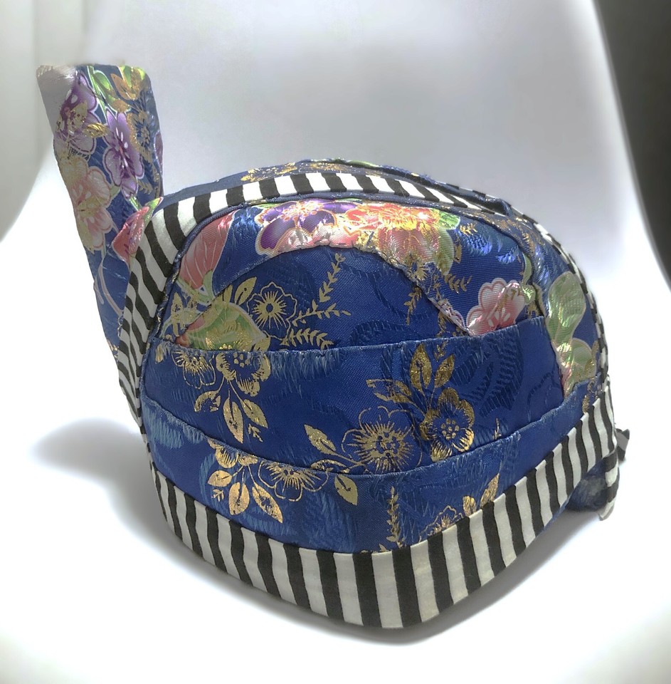 Hmong Blue Japan Floral Pattern Traditional Handmade Women Hat Puam ...