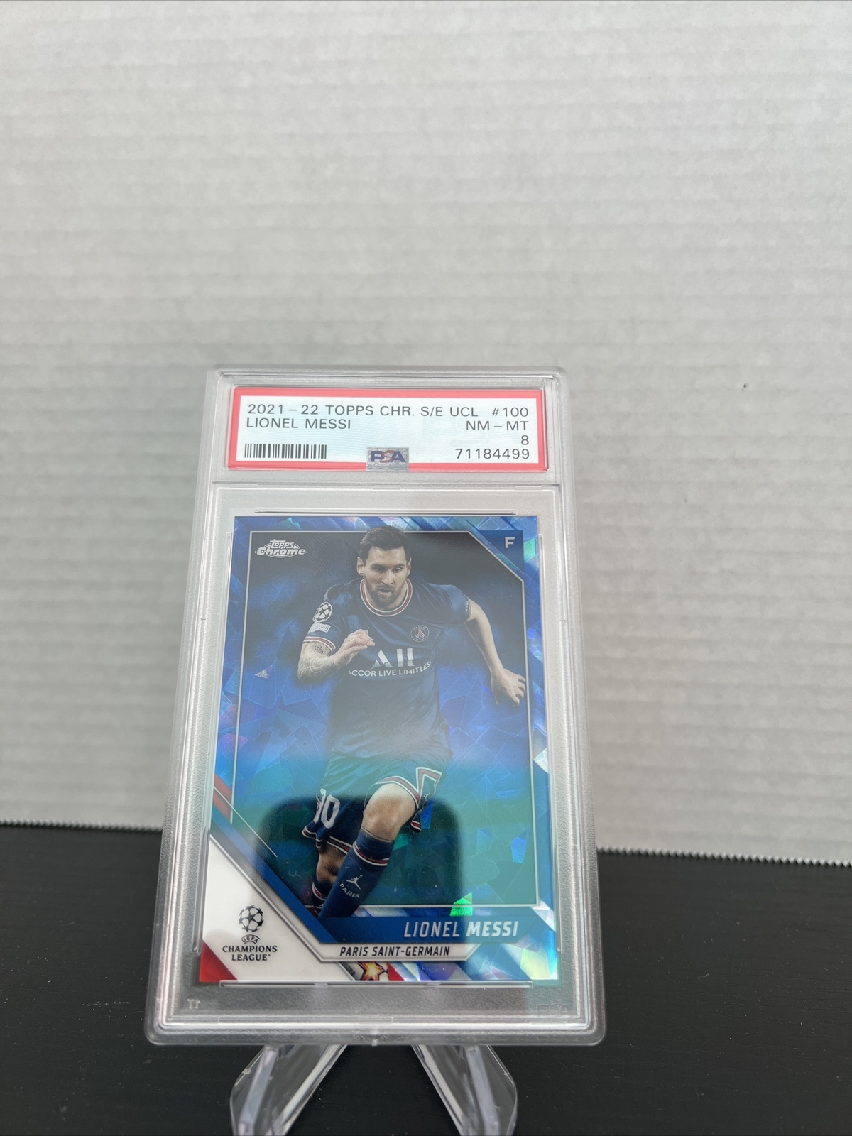 2021-22 Topps Chrome Sapphire UEFA UCL Lionel Messi #100 PSA 8 nm/m | eBay