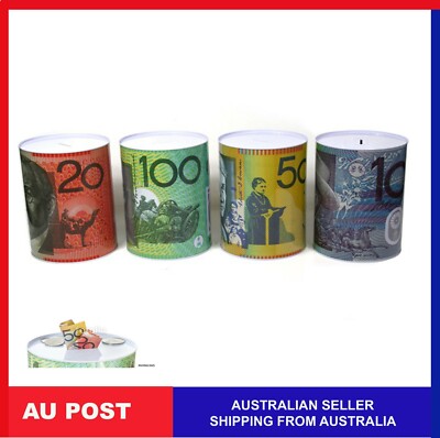 10 20 50 100 Dollar Note Money Tin Australian Box Jar OZ variety Piggy ...