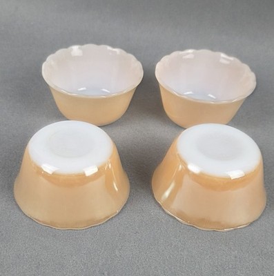 Set of 4 Vintage Anchor Glass Fire King Peach Luster Copper Tint ...