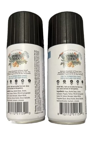 Lot Of 2 Power Stick Brazilian Mist Body Spray Pistachio & Salted ...