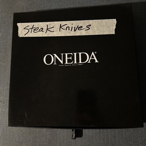 Oneida Satin Frosted Stainless Steak Knife Knives Set 8 Piece. Serrated ...