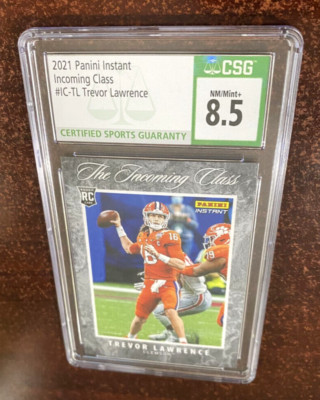 2021 Instant Incoming Class #'d /6610 TREVOR LAWRENCE Rookie RC CSG 8.5 ...