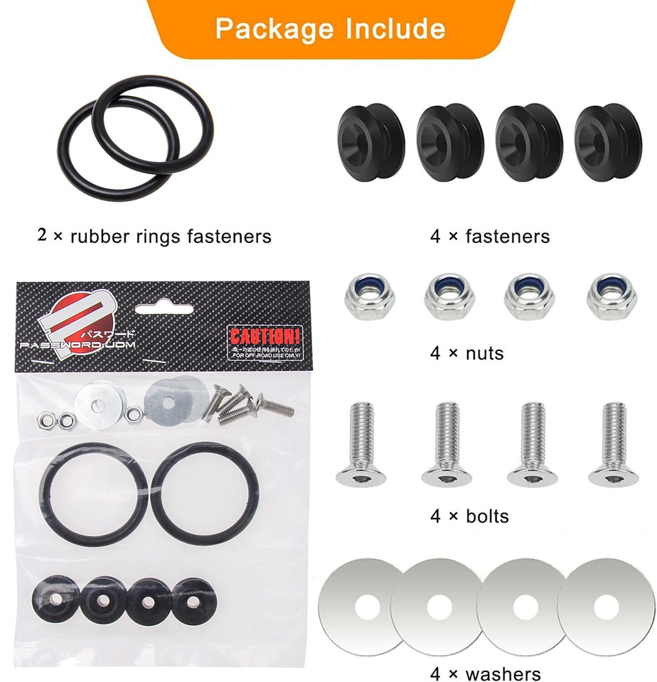 JDM Bumper Quick Release Holders Front Rear Fastener Trunk Band Fender ...