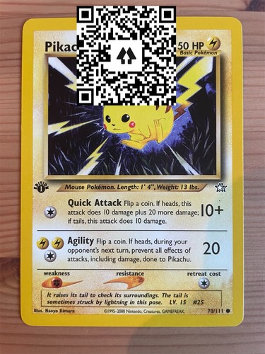 Pikachu 70/111 1st Edition NM Near Mint Neo Destiny Non-Holo Pokemon ...