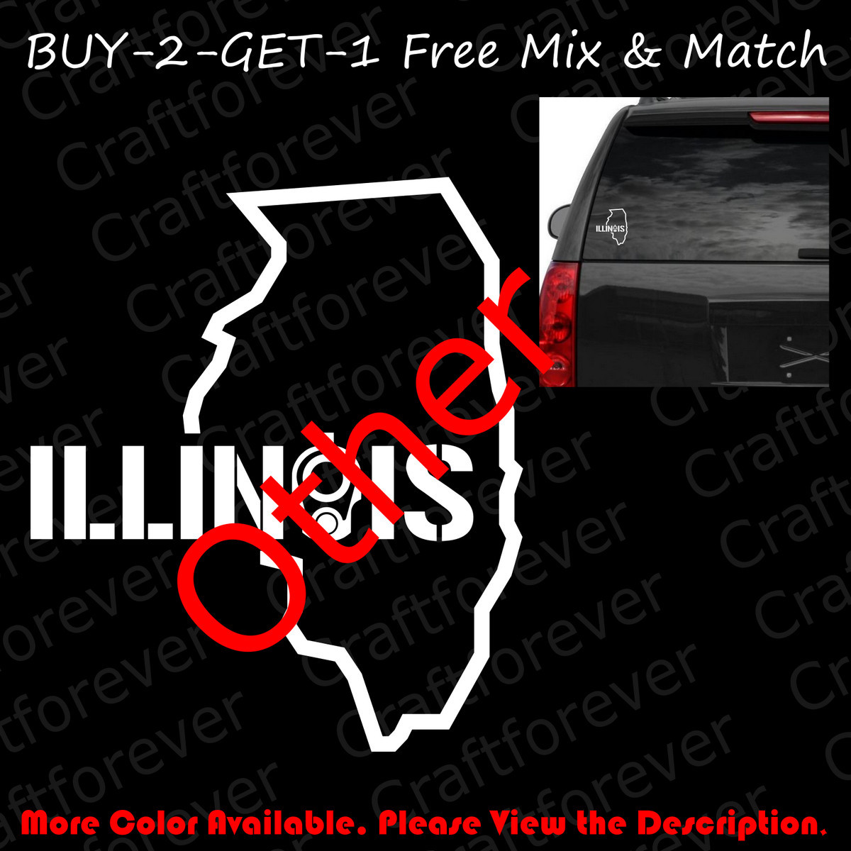 ILLINOIS 1911 Barrel Sticker Car Window Decal Vinyl 2A CCW FA043 | eBay