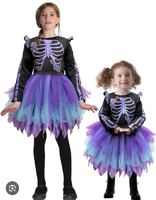 Funky Purple Shiny Skeleton Costume Halloween Fancy Dress | eBay