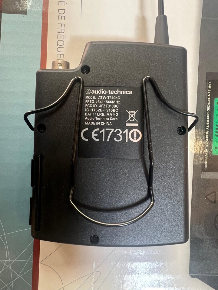 AUDIO TECHNICA ATW-3110B - (ATW-R3100b Receiver & ATW-T310b UniPak ...