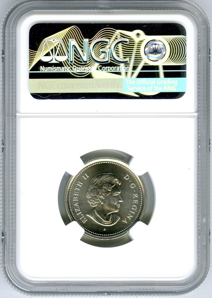 2004 P CANADA 25 CENT NGC MS67 UNC POPPY QUARTER COLORIZED RARE GRADE ...