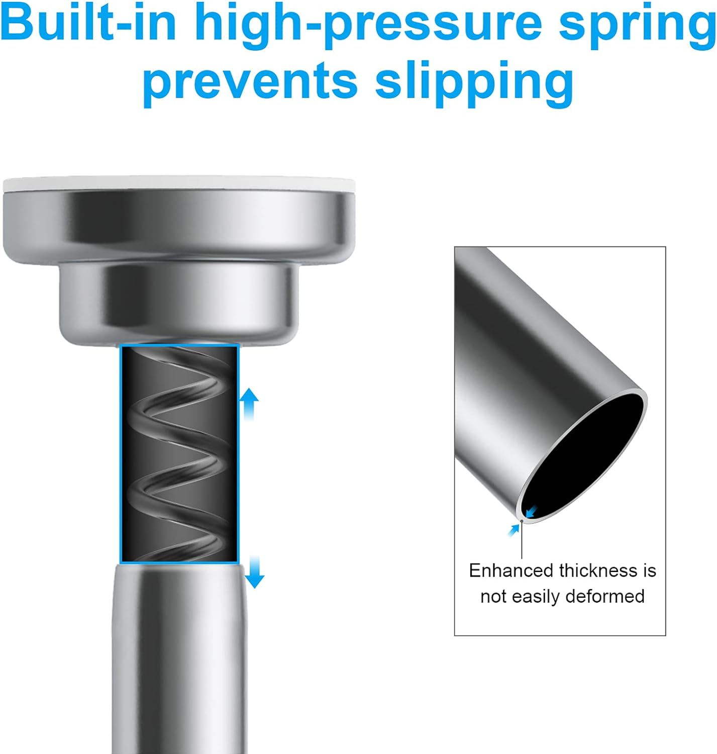 Shower Curtain Rod, 48-85 Inch Adjustable Tension Spring, Premium ...