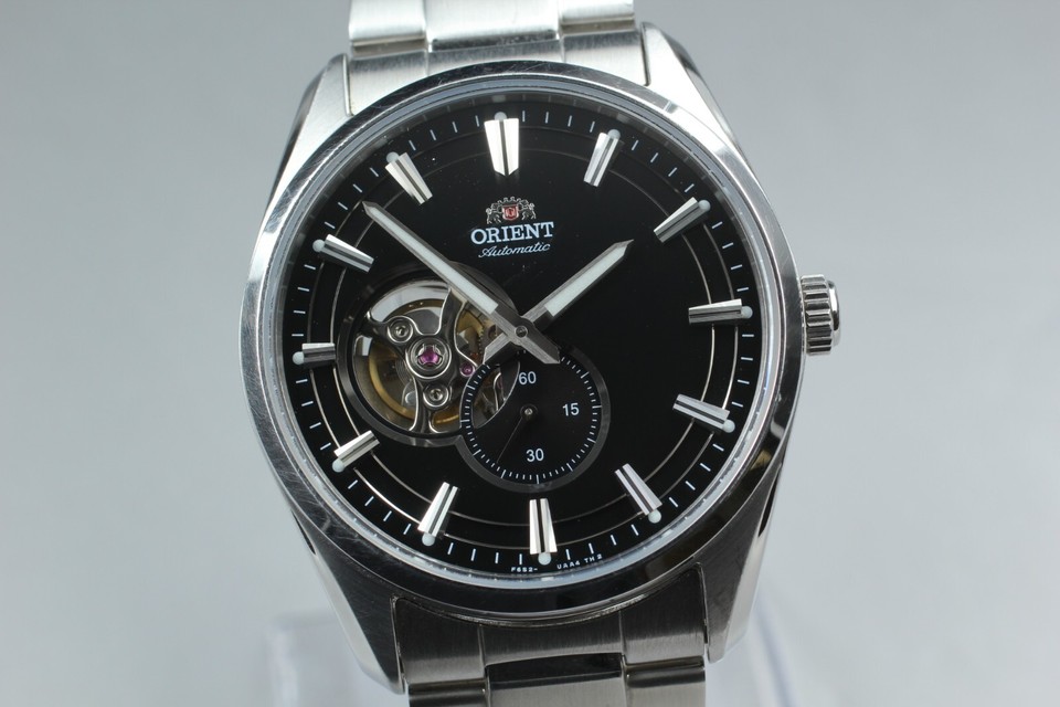 "Near Mint w/ Box" Orient F6S2-UAA0 Open Heart Black Automatic Men's ...