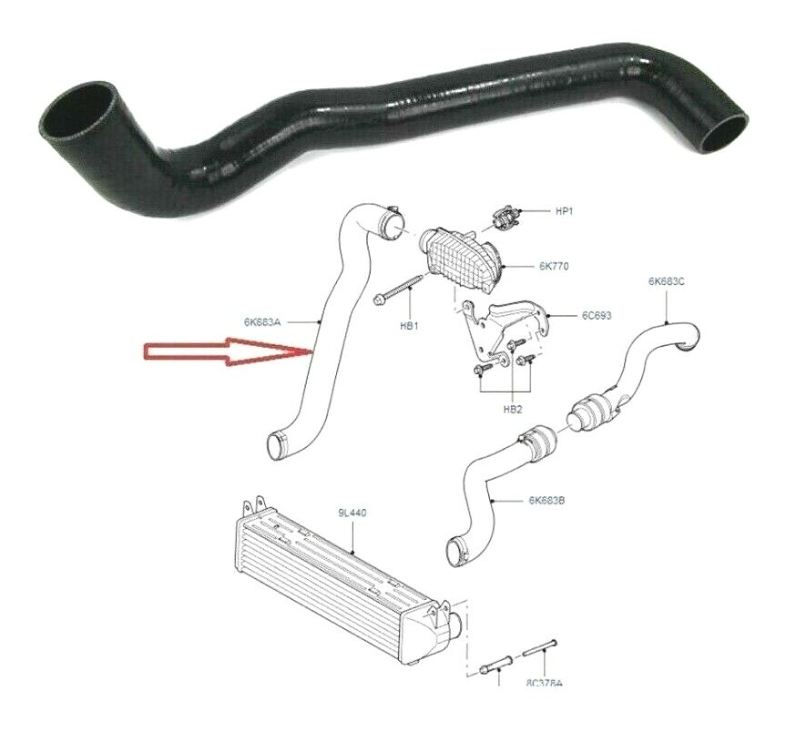 Intercooler Pipe Turbo Hose For Range Rover Sport Discovery 2.7 TDV6 ...