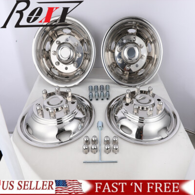 Chevy GMC 3500 17" Chrome Dual Steel Wheel Simulators Dually Rim Liners ...