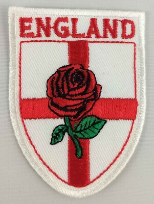 England Rose Shield Patch Embroidered Iron On Applique UK Britain | eBay