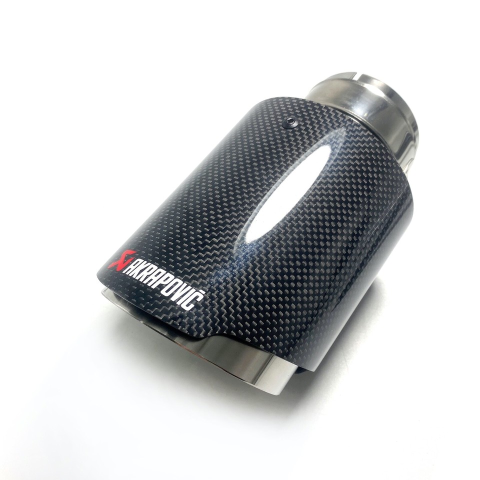 Glossy Carbon Fiber AKRAPOVIC Exhaust Tip 2.5''/3.5'' Universal ...