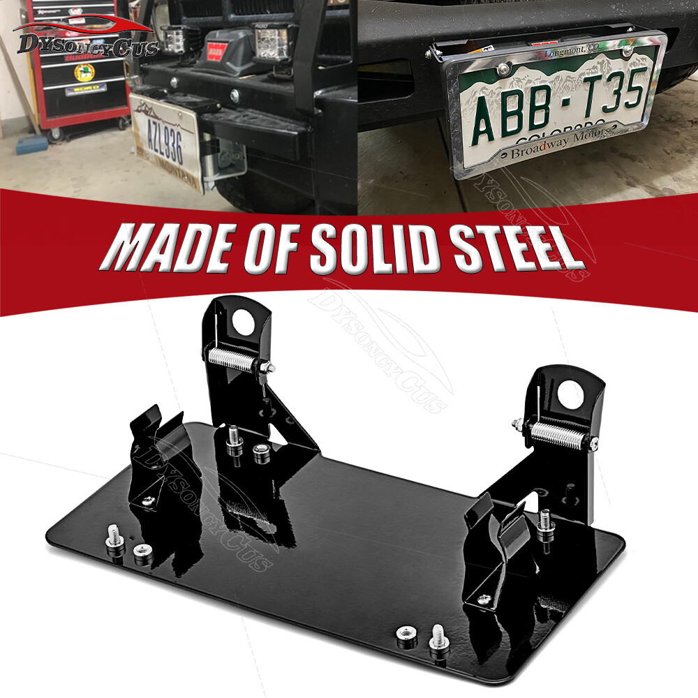 ATV 10" Steel Winch Roller Fairlead License Plate Holder Frame Bracket ...