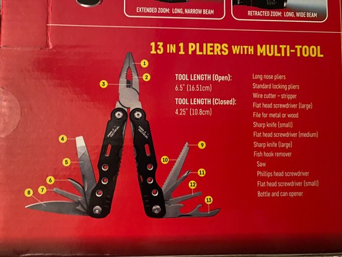 PRO 4 Tactical 4 PIECE SURVIVAL SET Lantern/Pliers/Flashlight/Gear Pack ...