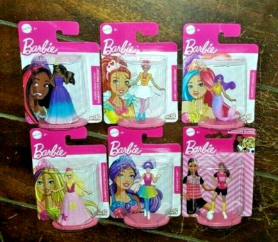 6 x Barbie Micro Collection: Fairy/Mermaid/Soccer Player/Rainbow ...