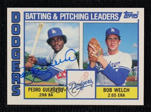 BAS 1984 Topps Team Checklist Tiffany Pedro Guerrero Bob Welch BGS ...