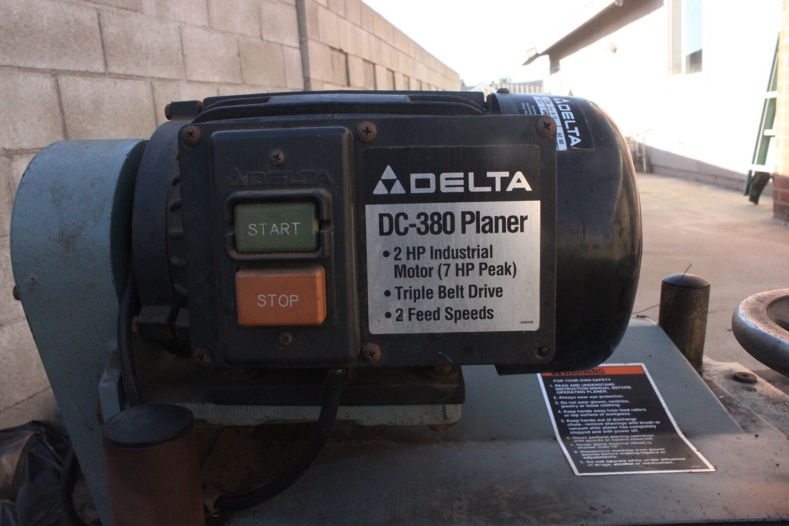 DELTA DC-380 PLANER 2 HP INDUSTRIAL MOTOR (7 HP PEAK) RUN GREAT | eBay