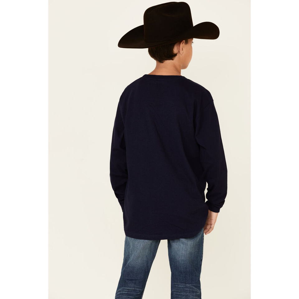 Cinch® Children's Long Sleeve Bull Rider Navy T-Shirt MTT7630012 | eBay