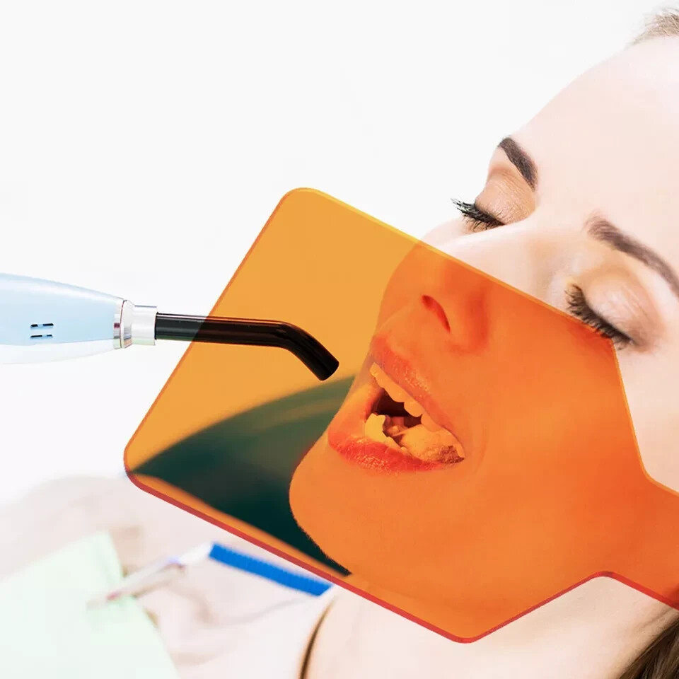 Orange Handheld Dental Shield Plate Eye Protector Curing Light Shield ...