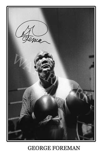 George Foreman signed 12x18 inch photograph poster- 2x Heavyweight ...