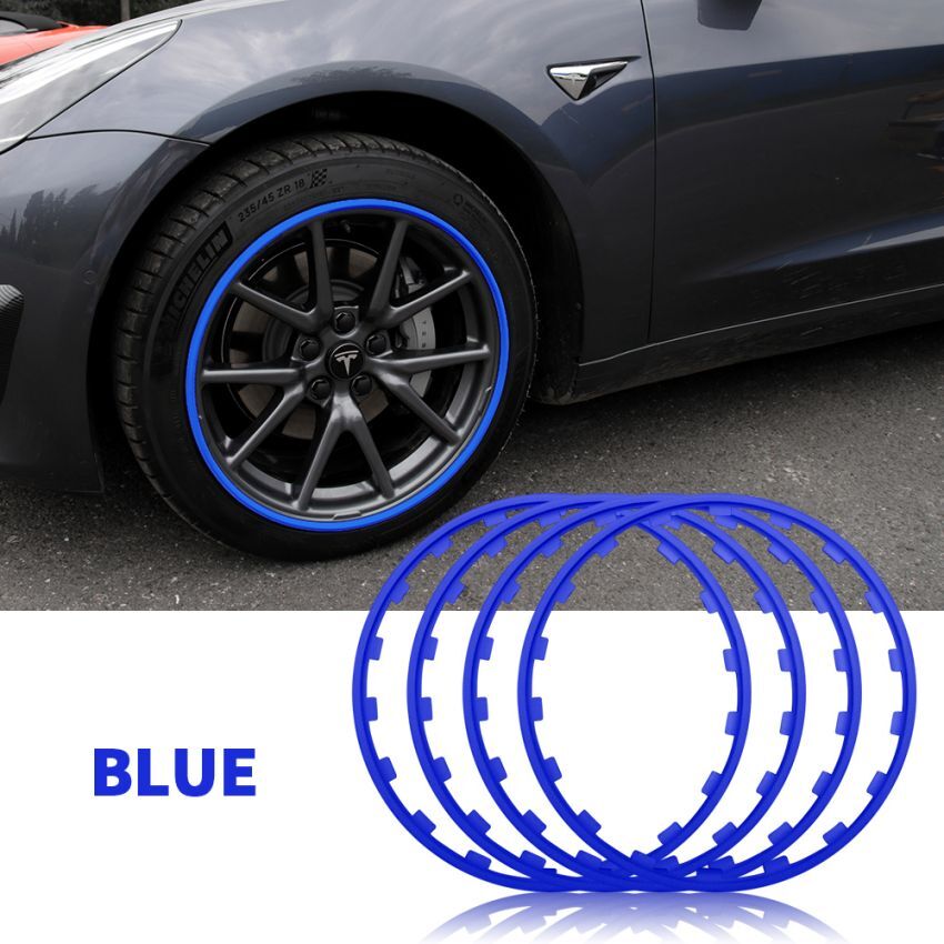 Car Wheel Rims Protector Decor 4PCS/SET 16-20 Inch Rubber Moulding Trim ...