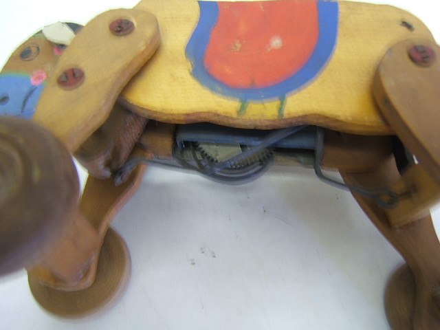 Vintage Wood Wind Up Donkey Pull Toy Early Japan Working PAT NO 120377 ...