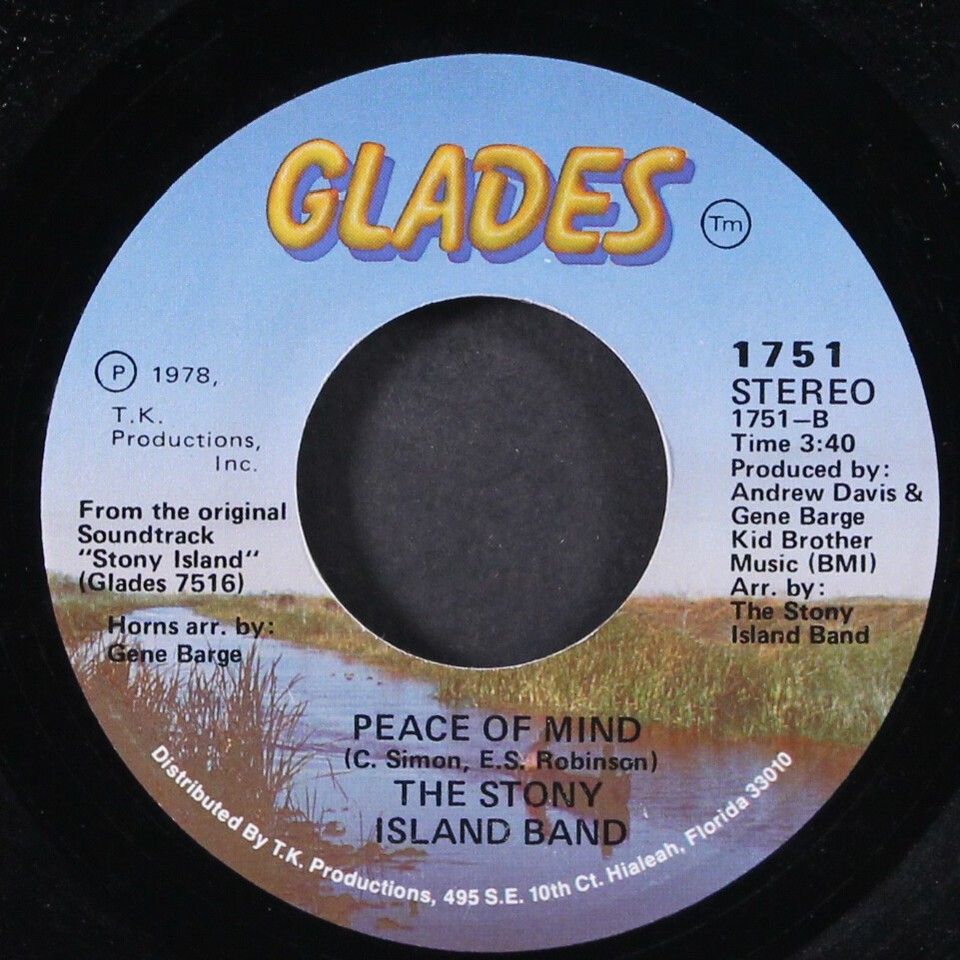 STONY ISLAND BAND: stony island band / peace of mind GLADES 7" Single ...