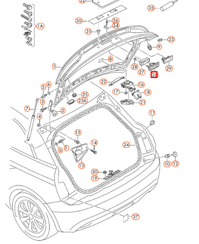 NEW AUDI A1 8X REAR TAILGATE BOOT LID HANDLE 5J0827566E OEM | eBay