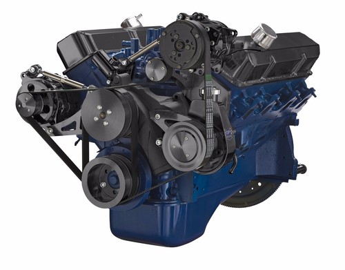 Black Ford FE Engine Serpentine Pulley Kit 352 390 427 428 Air ...