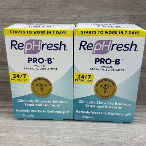 Pack of 2 RepHresh Pro-B Vaginal Probiotic Supplement 30 Capsules EXP ...