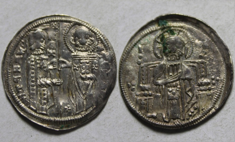 Rare Original Silver coin Medieval Serbia Stefan Uros II Milutin 1282AD ...