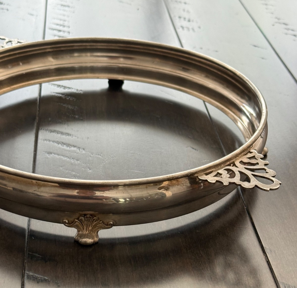 Vintage Crescent Silver Plate Large 10-inch Stand Pedestal Centerpiece ...