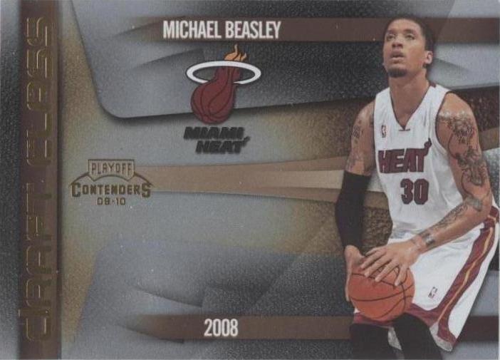 2009-10 Playoff Contenders - Draft Class Michael Beasley #18 Gold /100 ...