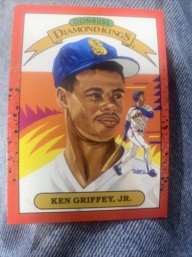 1990 Donruss Ken Griffey Jr Diamond Kings #4 NM Rookie Year 1989 error ...