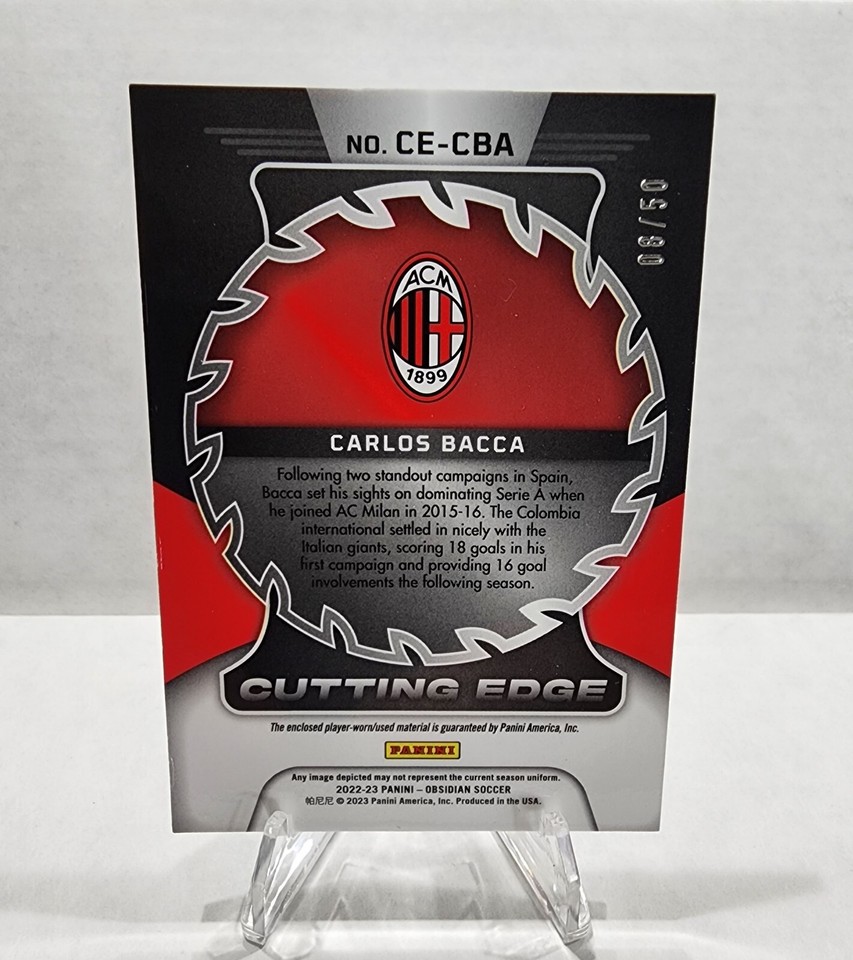 2022-23 Panini Obsidian Carlos Bacca /50 Cutting Edge Patch Red/Blk⚽️🔥 ...