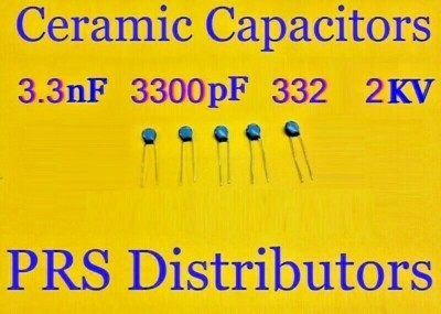 Ceramic Capacitor 2000V / 3.3nF / 3300pF / 332 / 2KV can use for 1000V ...