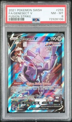 PSA 8 Genesect V 255/264 Fusion Strike Full Alternate Art Pokemon Card ...