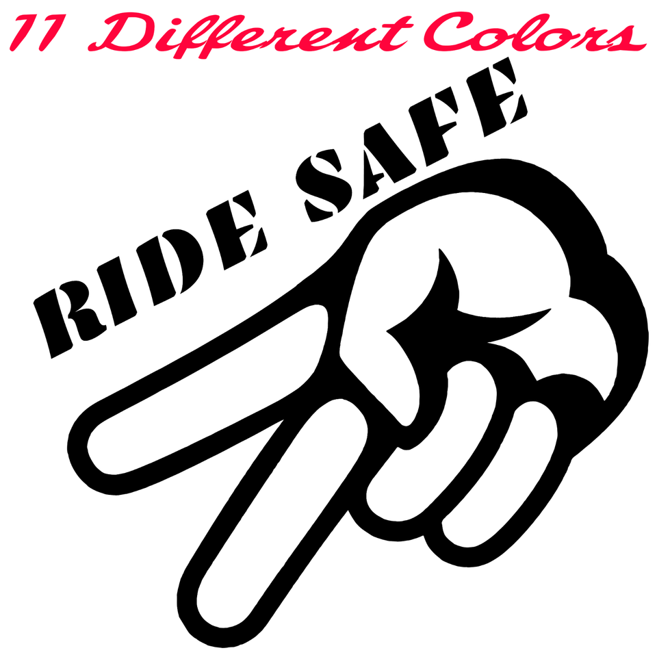 Ride Safe Motorcycle Respect 2 Fingers Down Decal Sticker Bikers ...