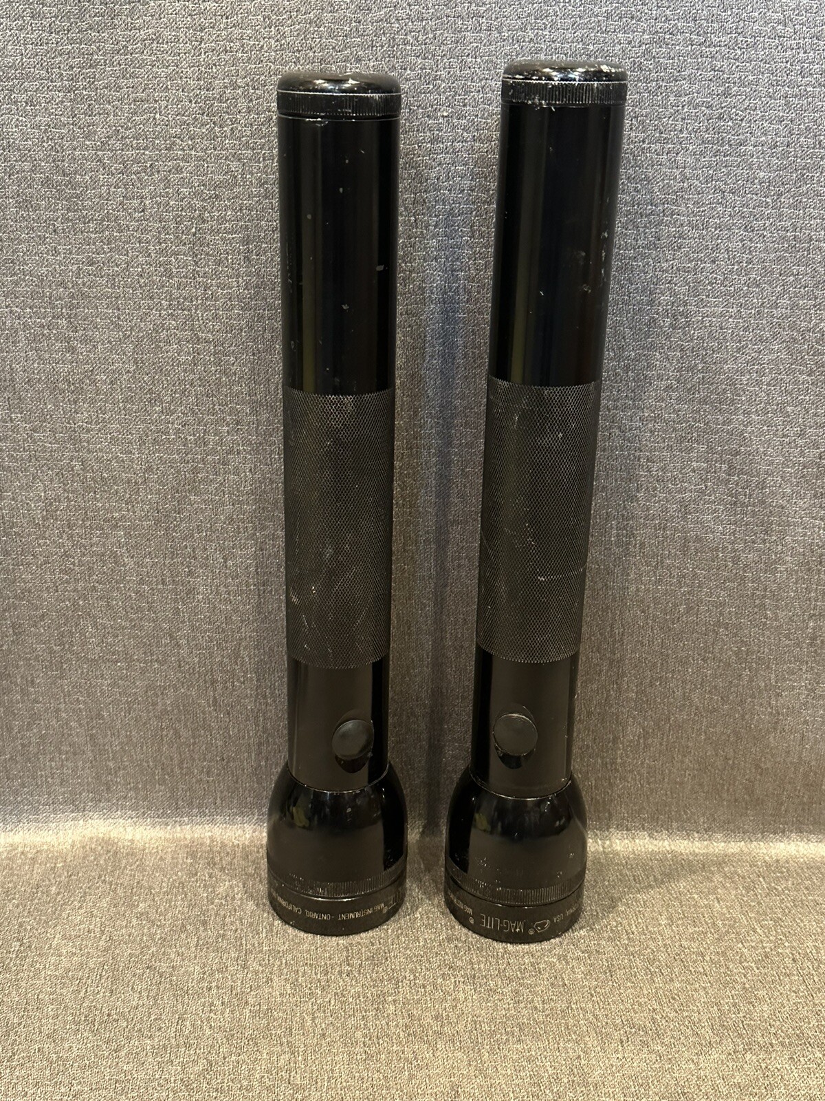 LOT of 2 - Maglite 12" Flashlight 3-D CELL Made in USA Black Metal Mag ...