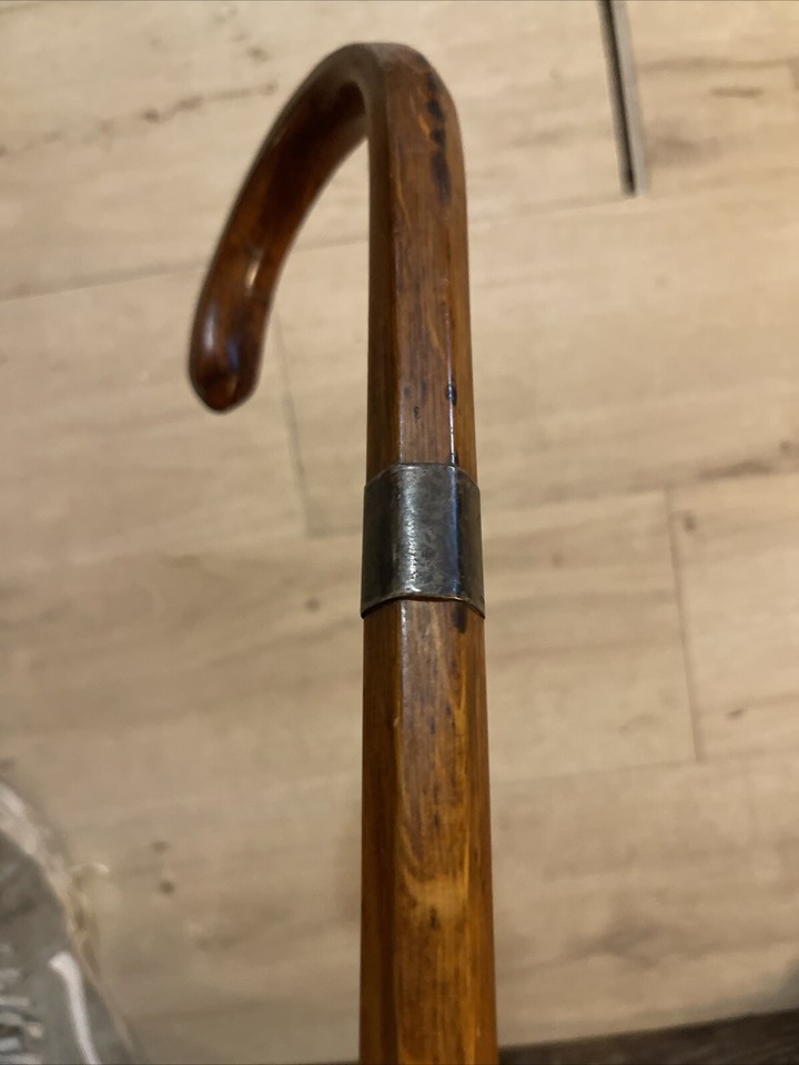 Antique Walking/swagger-stick/riding cane. 35" Sterling Silver Top ...