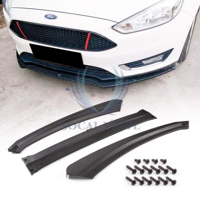 3PCS Matte Black Front Bumper Lip Body Kit Spoiler For 2015-2018 Ford ...