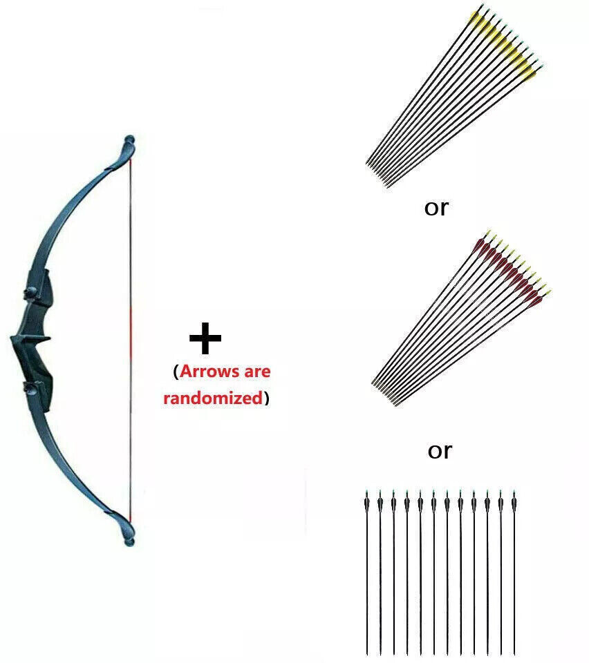 57'' Archery Takedown Double Rest Recurve Bow Arrow Sets for Beginner ...