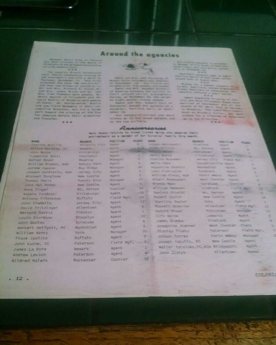 vtg Colonial Life Insurance co news 1952 1953 news presidents club ...