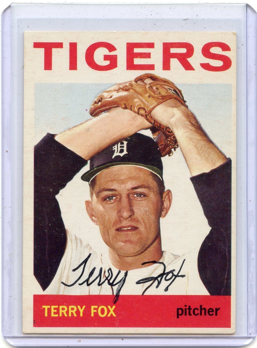 1964 TOPPS BASEBALL #387 TERRY FOX AUTOGRAPH, DETROIT TIGERS 060318 | eBay