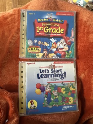 Lot Of 2 Reader Rabbit PC ROM Games Lets Start Learning 1st Grade | eBay