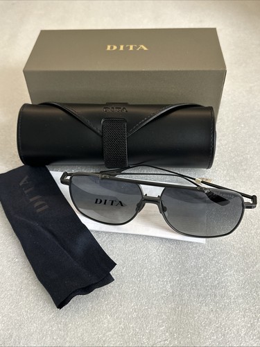 DEMO Dita ALKAMX DT DTS100 A-04 Matte Black Frame Sunglasses Grey Lens 61-13-140 | eBay